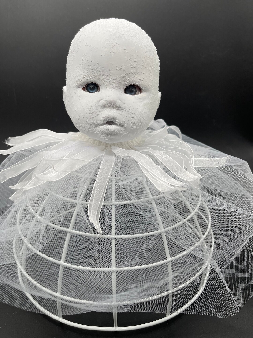 Handmade OOAK Spooky Baby Doll Head - Frosted Baby Doll Head - Scary ...