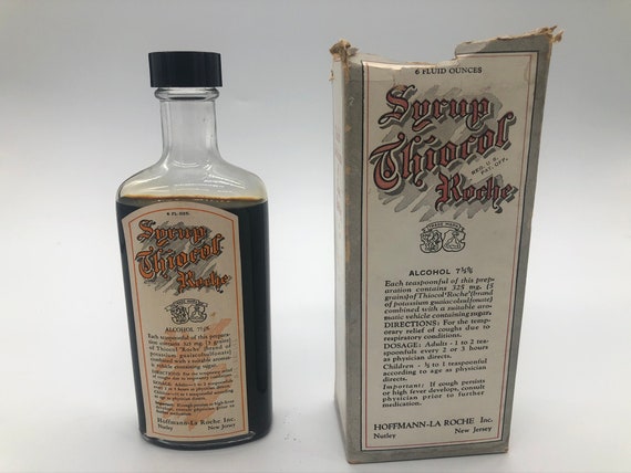 Vintage Bottle of Hoffman La Roche Syrup Thiocol Roche | Etsy