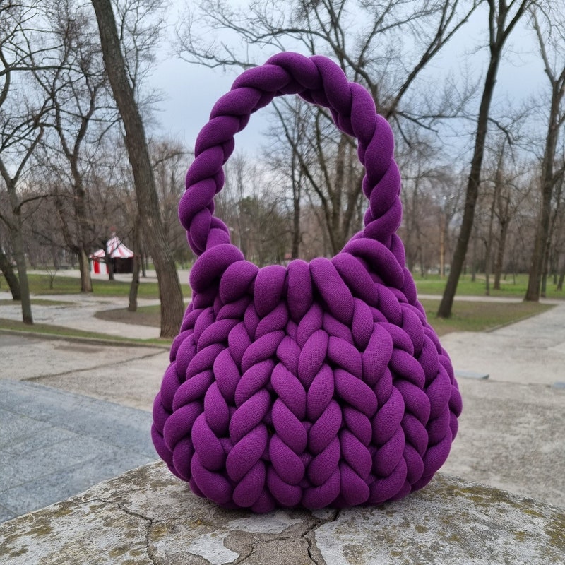 Hand Knit Bag - Etsy