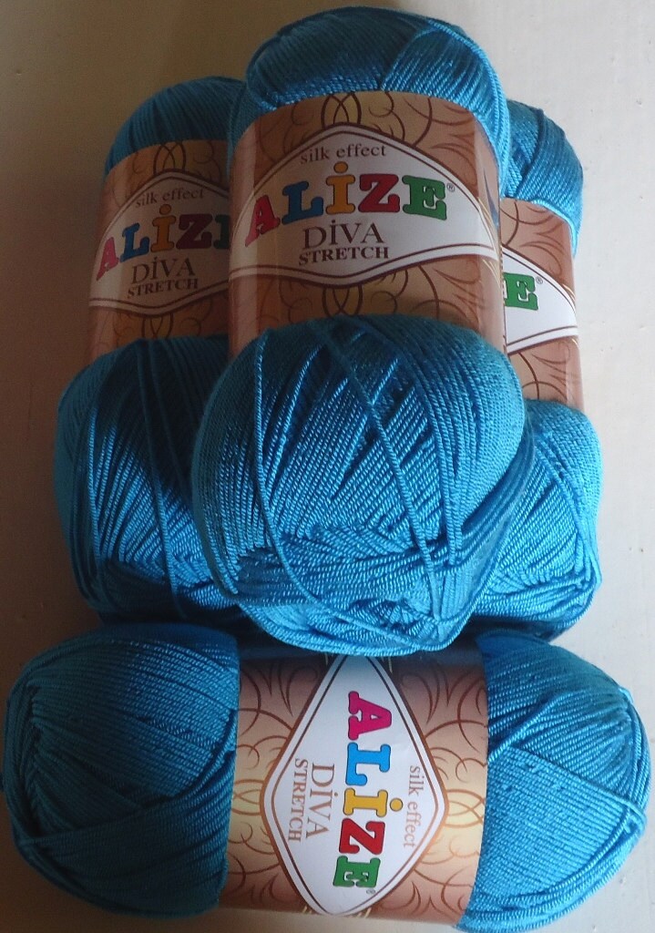 Elastic Yarn ALIZE DIVA STRETCH Summer Stretch Yarn Silk | Etsy