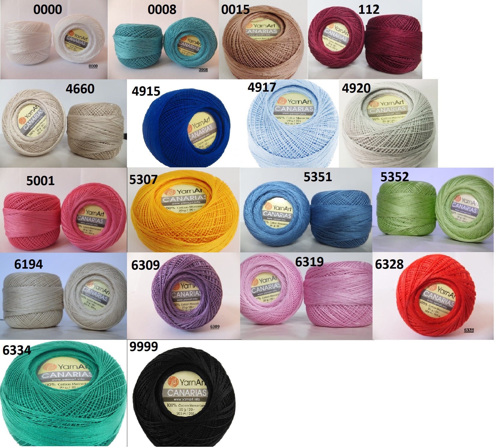 100% Mercerized Cotton CANARIAS Yarnart: Mercerized Cotton Yarn for ...