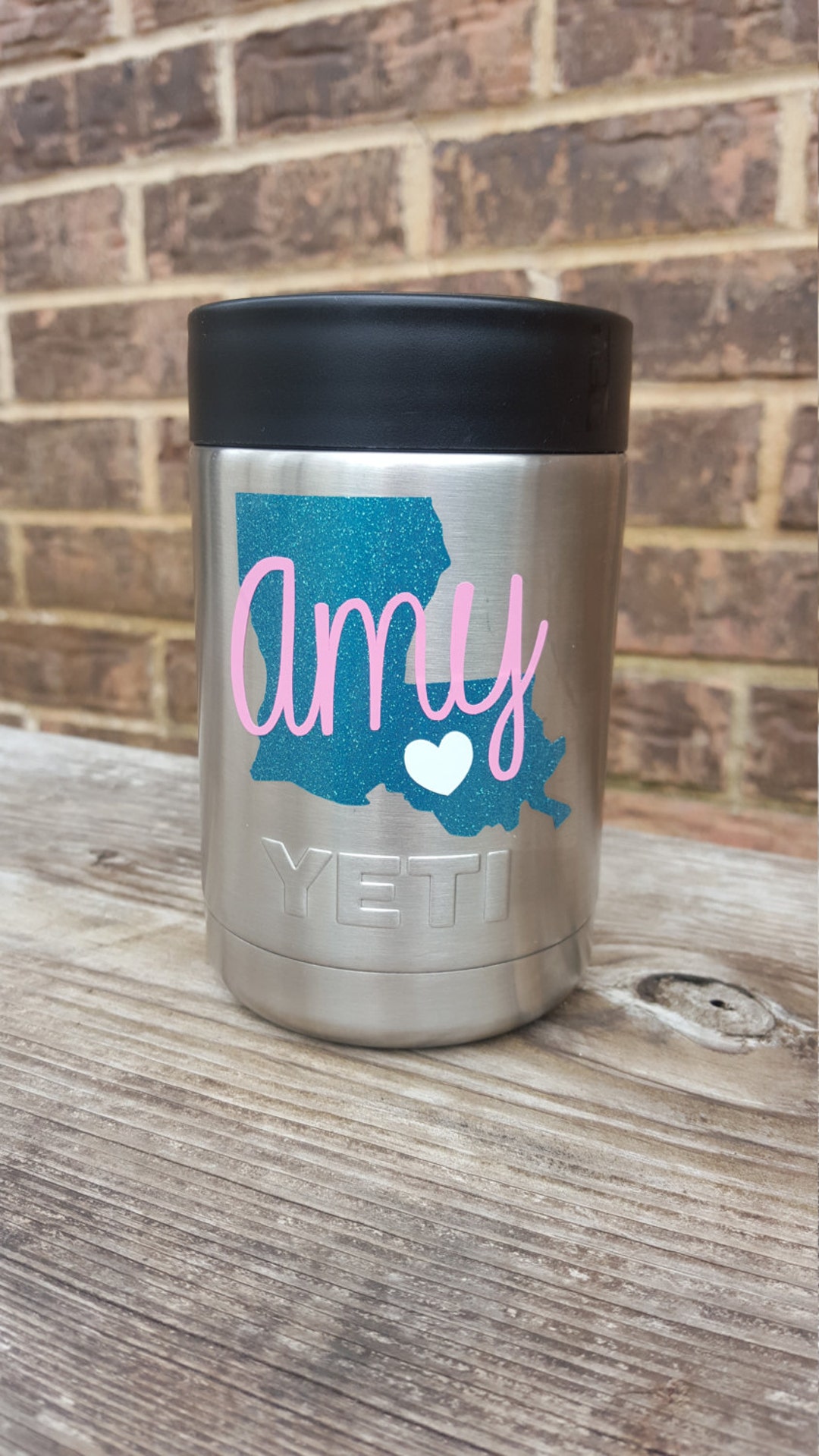 Yeti Colster Sticker Personalized Yeti Vinyl Decal With State - Etsy