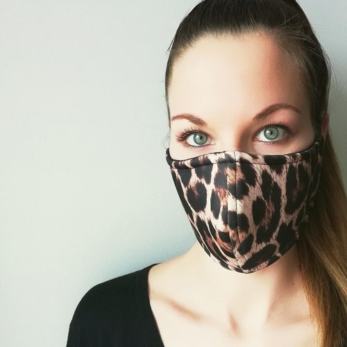 Handmade 3 Layer Mouth Face Mask LEOPARD Pattern Washable | Etsy