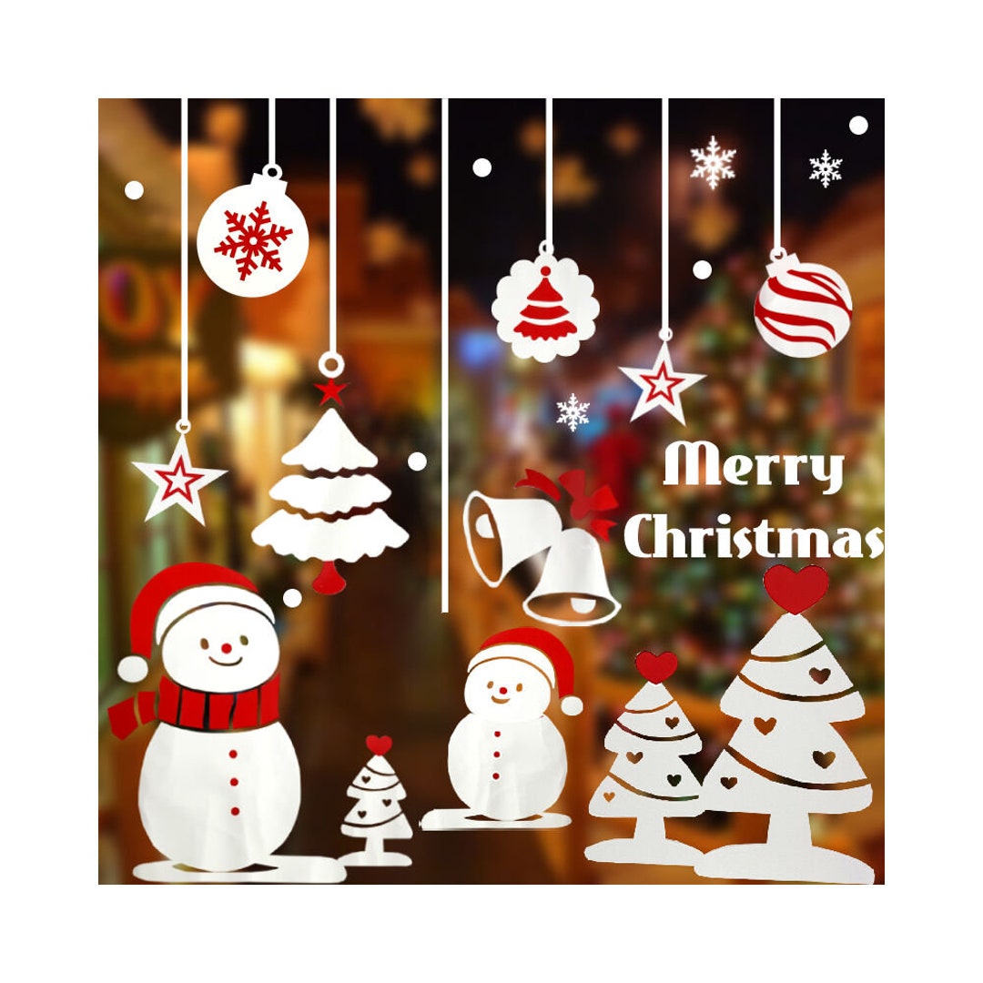 Christmas Decal Set Stickers Christmas Decoration Vinyl for - Etsy