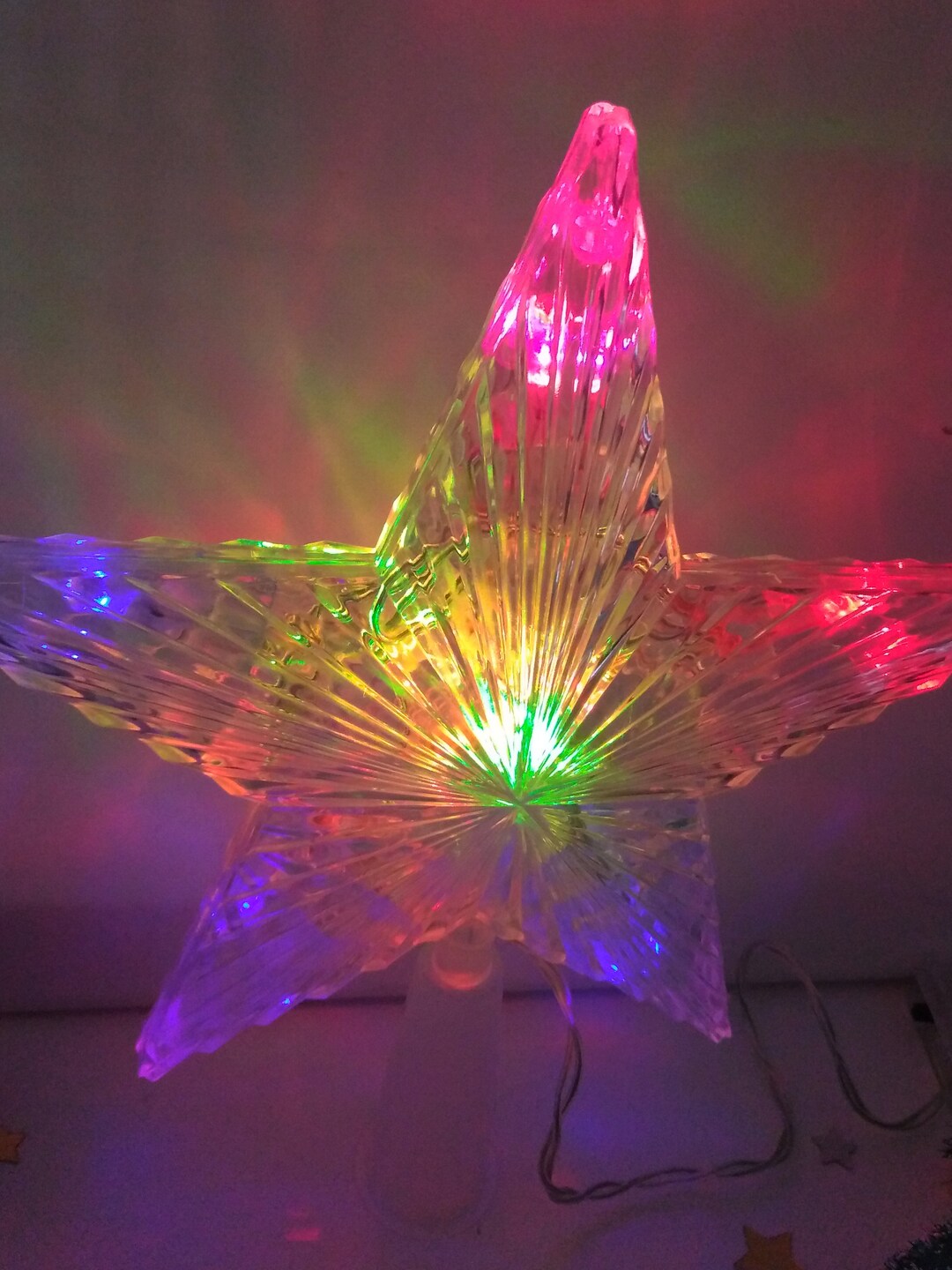 20cm Christmas Multicolour Star Light up Tree Topper, Christmas ...