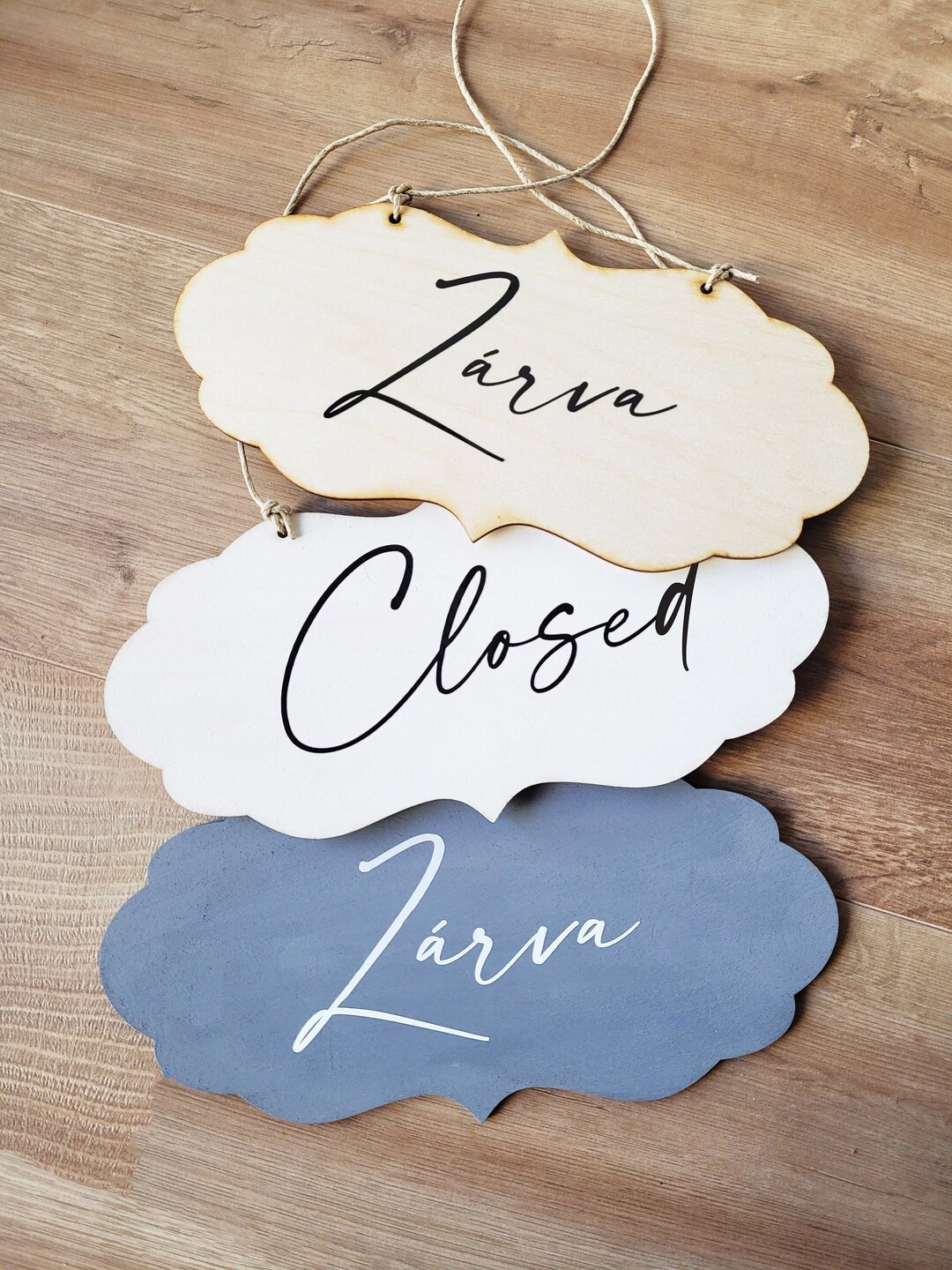 Open Closed Hanging Door Sign in Any Language, Wooden, Shop Window - Etsy