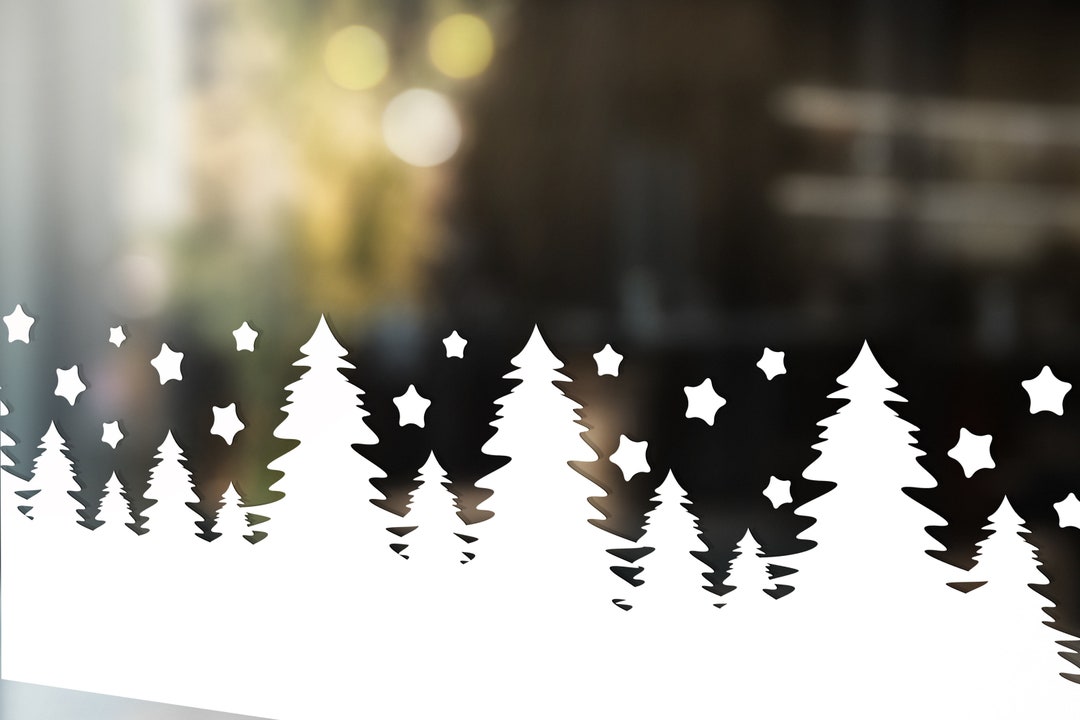Christmas Forest Tree Stickers, Decals for Bottle, Christmas Decor ...