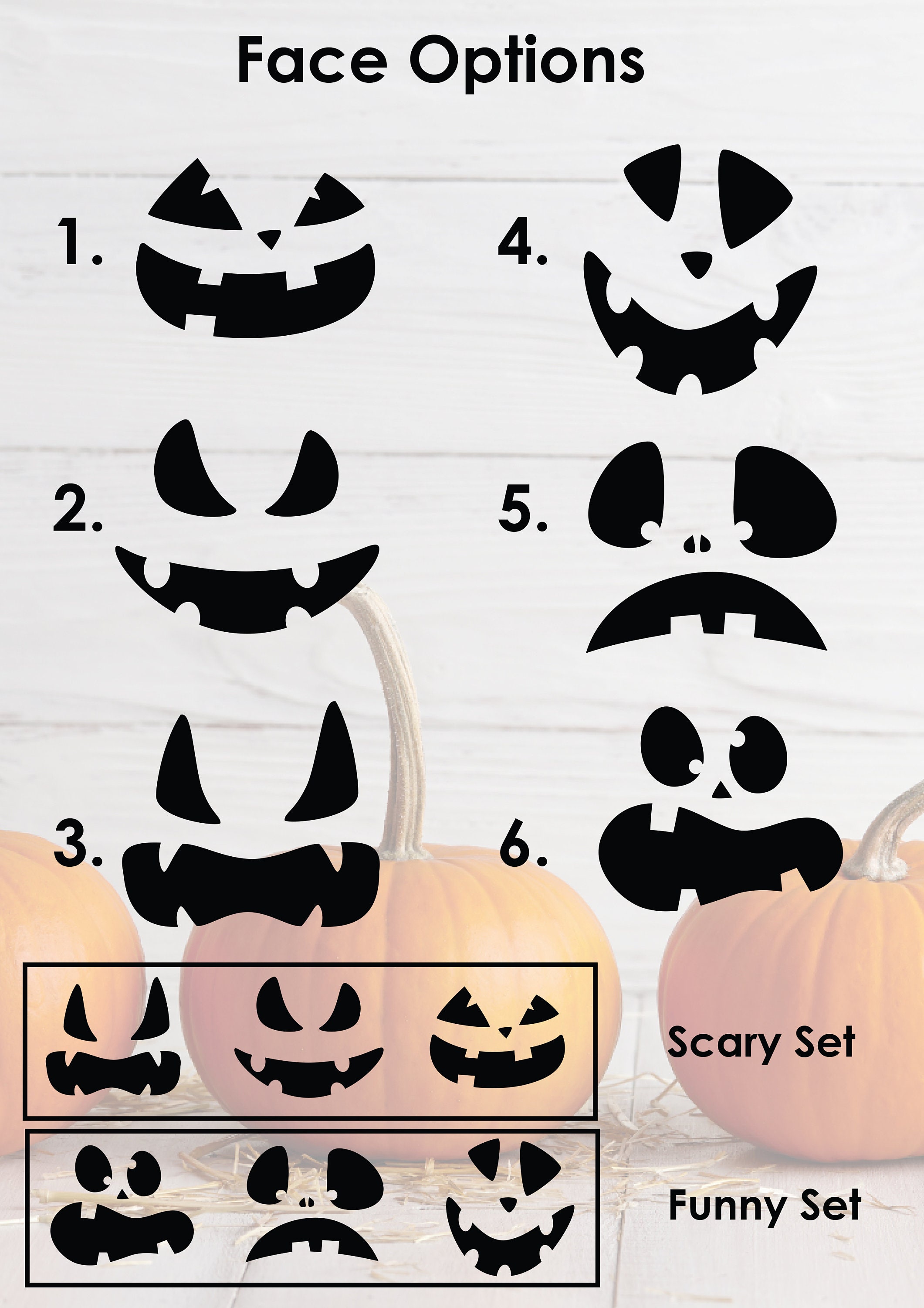 Pumpkin Eyes Face Decals Stickers Halloween Decoration - Etsy