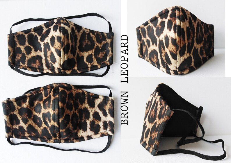 Handmade 3 Layer Mouth Face Mask LEOPARD Pattern Washable - Etsy