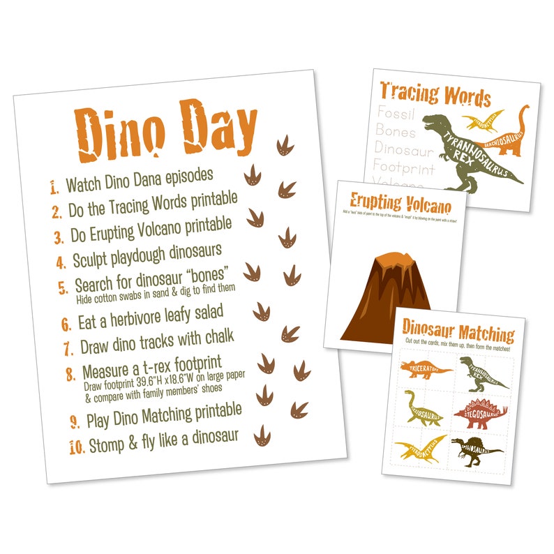 Dino Day Printable Activity Pack - Etsy
