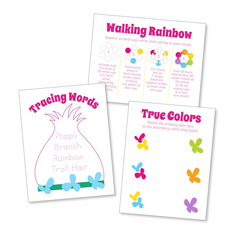 Trolls Inspired Day Printable Activity Pack - Etsy