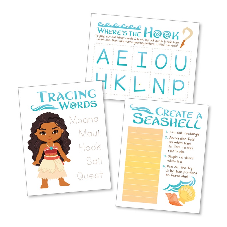 Moana Inspired Day Printable Activity Pack - Etsy
