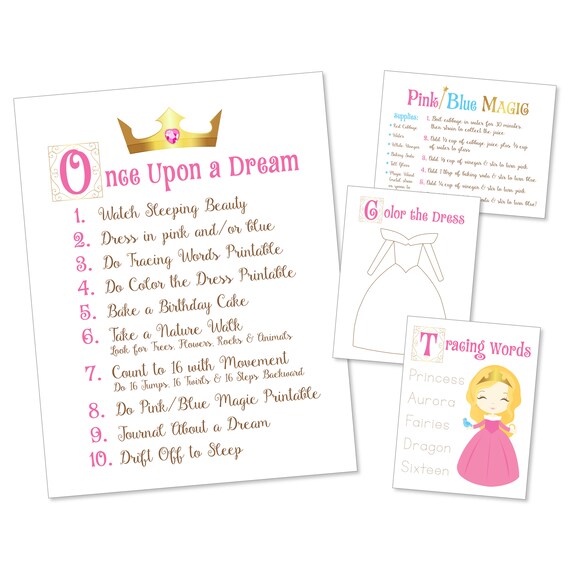 Sleeping Beauty Inspired Day Printable Activity Pack by Confetti Ready ...