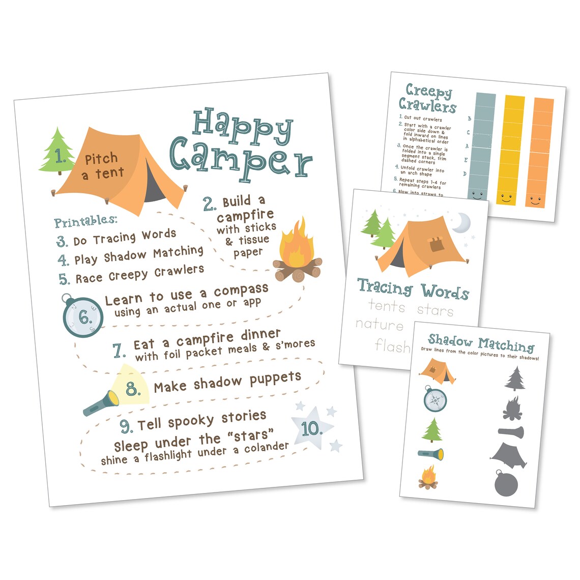 Camping Day Printable Activity Pack - Etsy