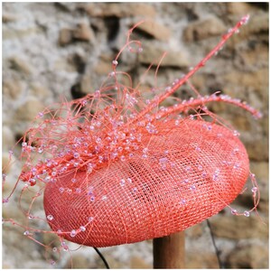 Coral Headpiece, Wedding Guest Fascinator, Mother of the Bride, Garden ...