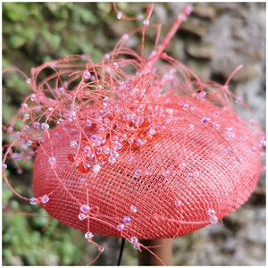 Coral Headpiece, Wedding Guest Fascinator, Mother of the Bride, Garden ...