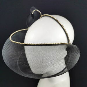 Futuristic Headpiece in Black and Glitter, Space Age, Drag Headdress ...