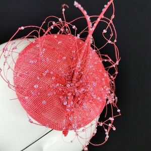 Coral Headpiece, Wedding Guest Fascinator, Mother of the Bride, Garden ...