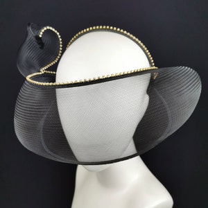 Futuristic Headpiece in Black and Glitter, Space Age, Drag Headdress ...