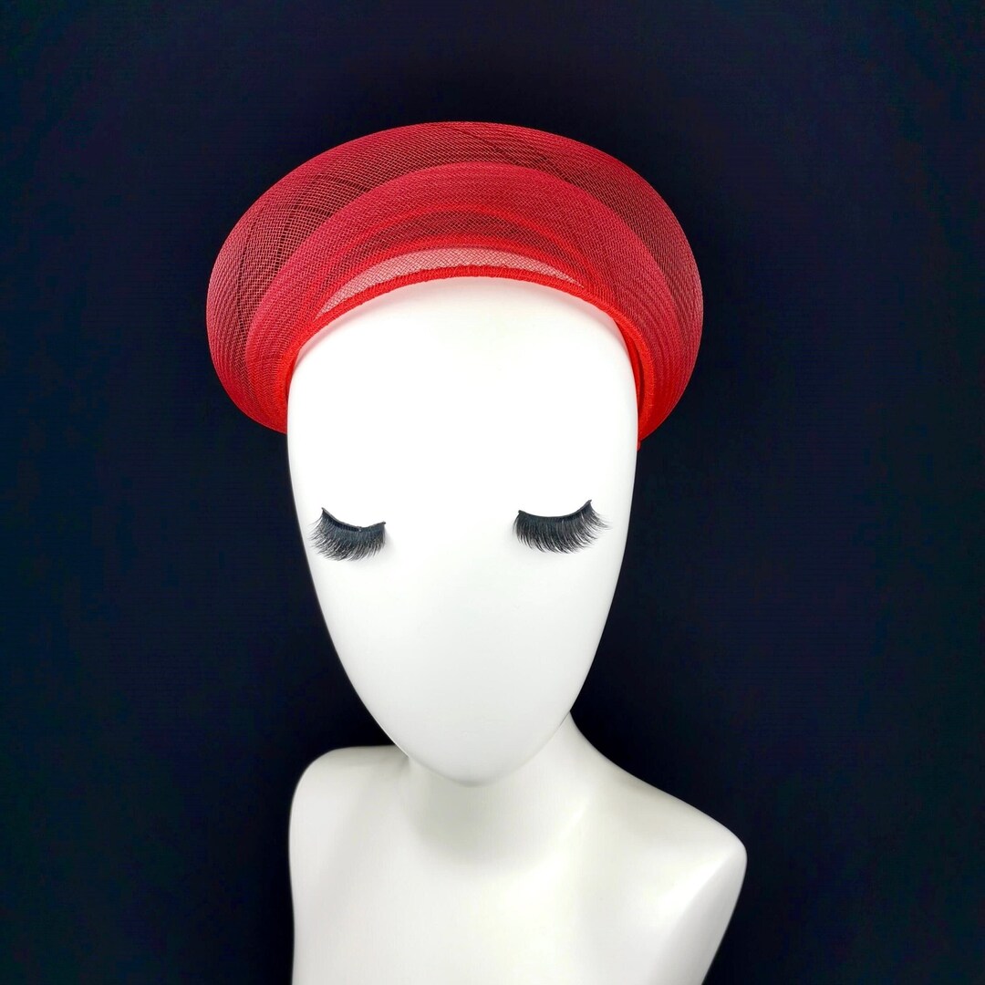 Wedding Guest Headpiece, Avantgarde Headpiece, Red Headband, Futuristic ...