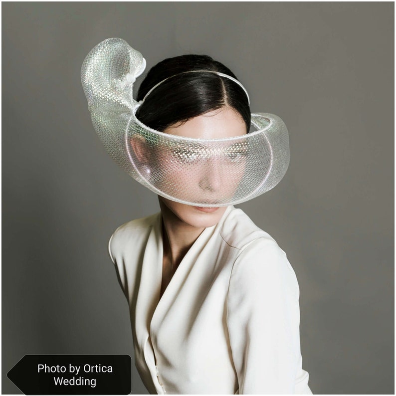 Futuristic Headpiece, Avantgarde Headpiece, Iridescent Lurex, Drag ...