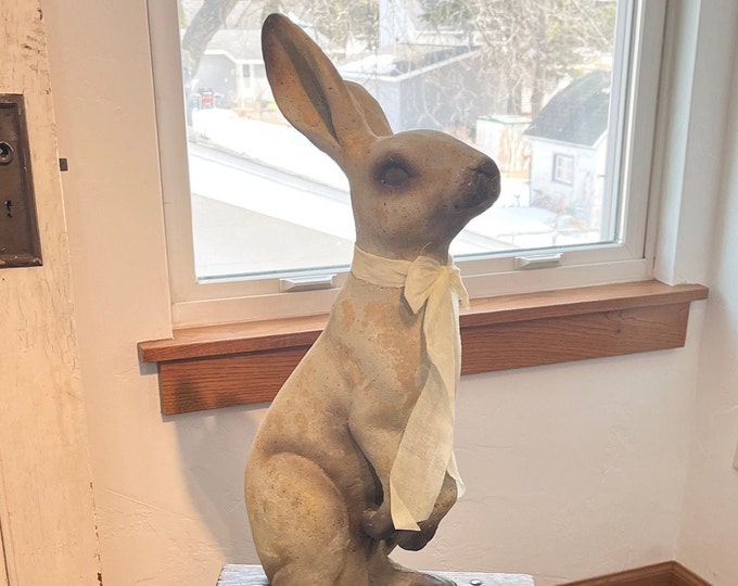 Antiqued Standing Bunny Rabbit Statue Garden Yard Art Decor DZ55 - Etsy