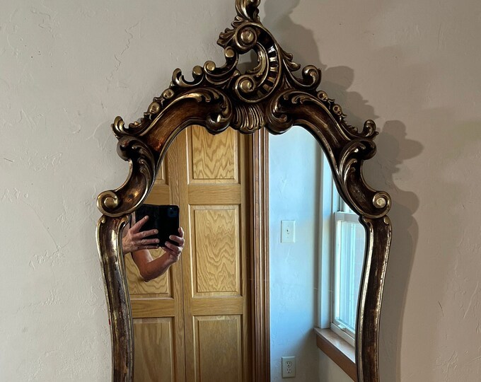 Antique Mirror, MCM Ornate Gold Gilded Wall Mirror, 24"w X 48"t DT9 - Etsy