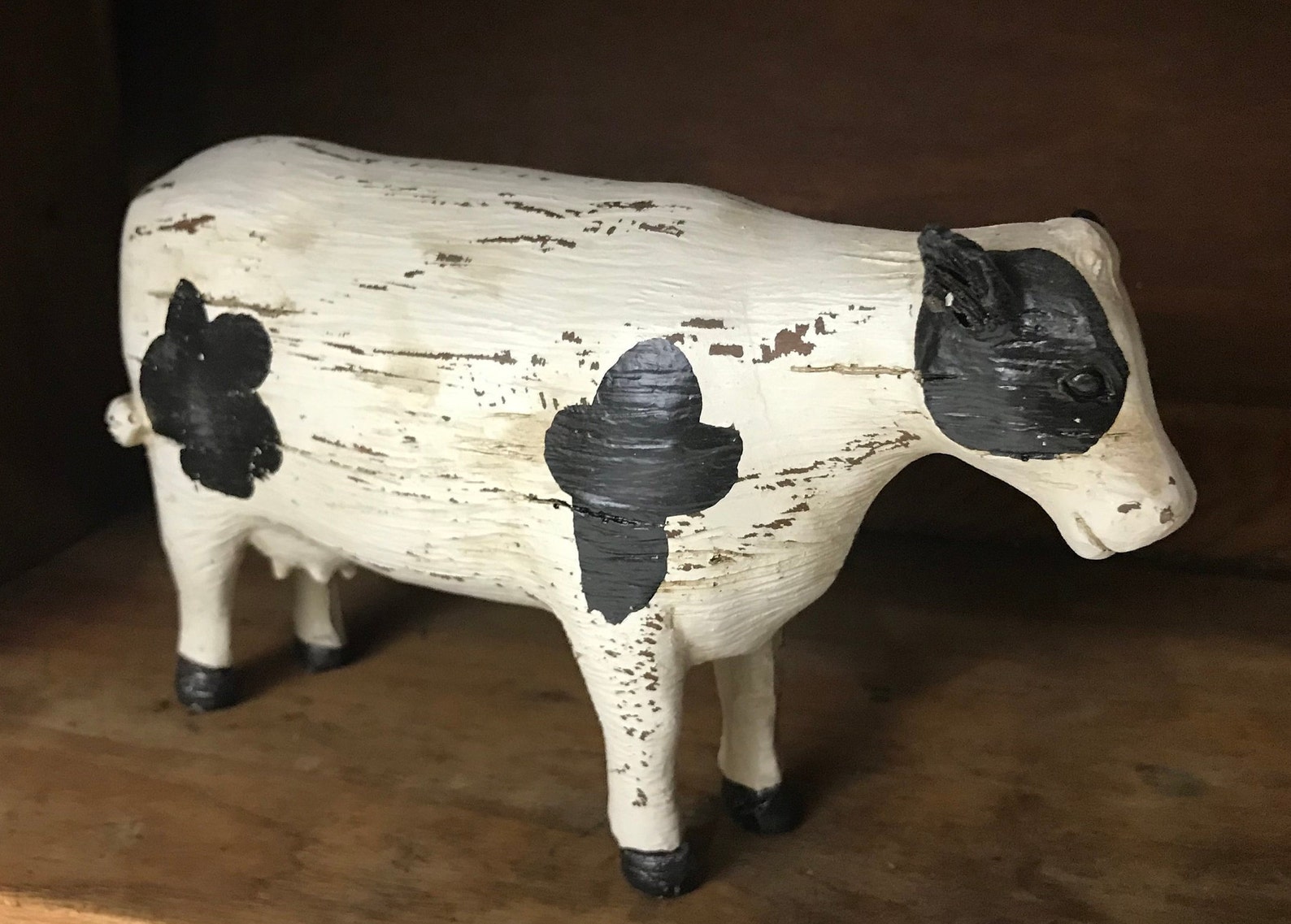 Cow Figure Farmhouse Dairy Cow Figurine Black and White - Etsy