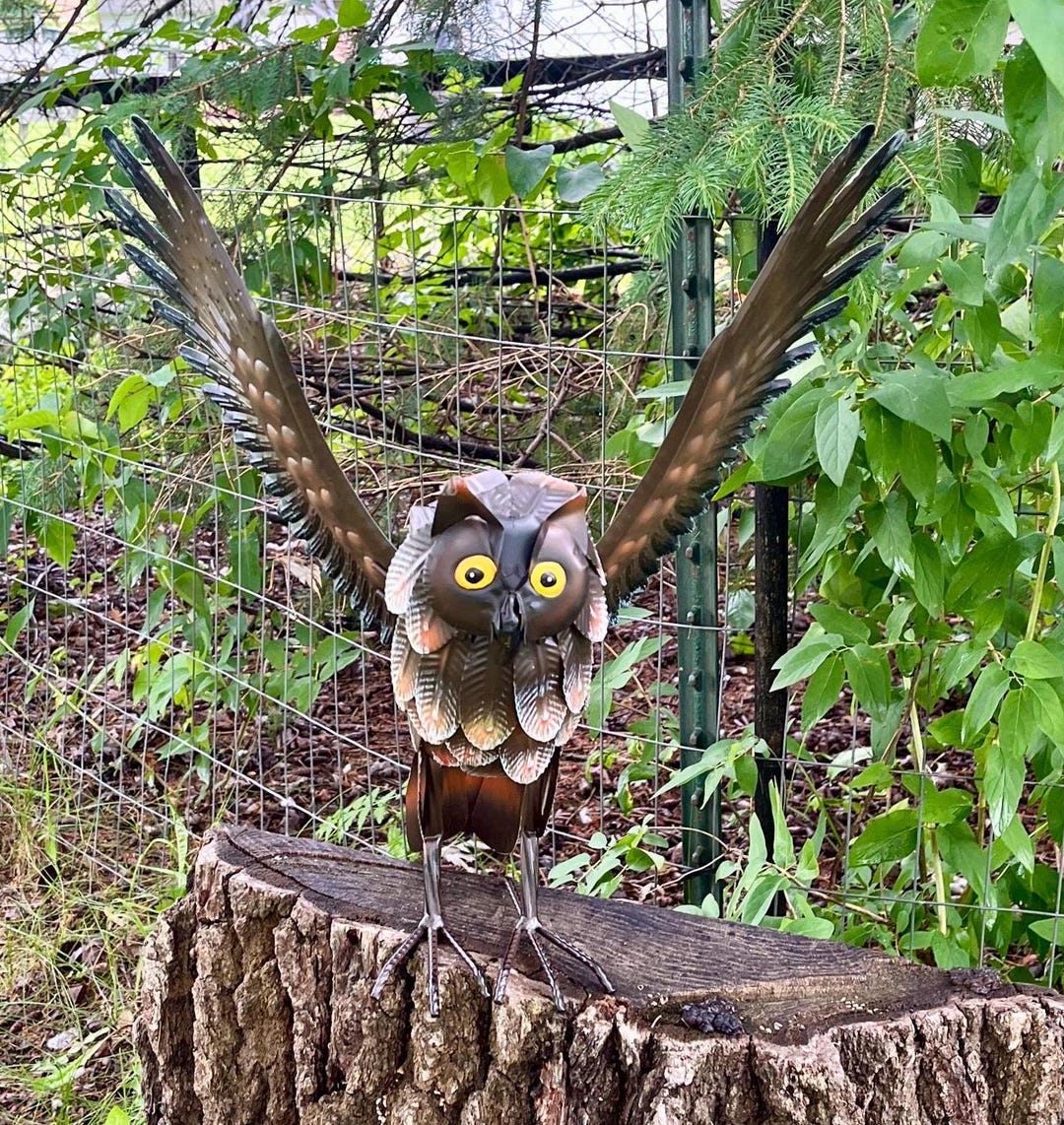 Metal Owl Garden Statue Outdoor Decor Porch Decor Yard Art ER21 - Etsy