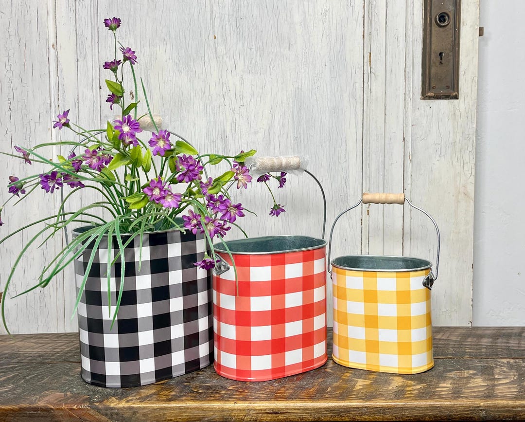 Decorative Metal Buckets, Set of 3, Decorative Tins, Reuseable Gift Bag ...