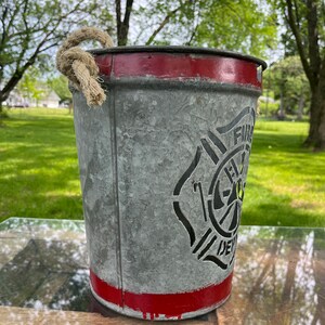 Fire Fighter Fireman Metal Sign Cut Out Sap Bucket Planter Laser Cut ...