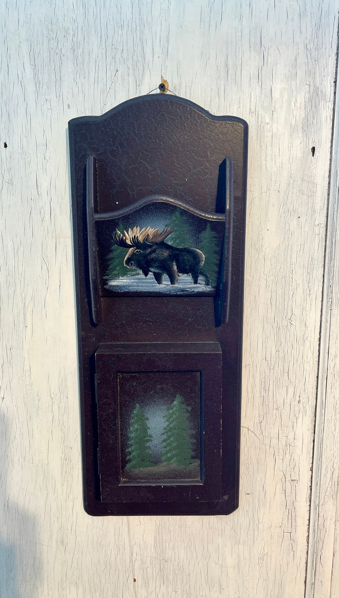 Rustic Wildlife Moose Key and Mail Holder Organizer Wall Hanging Shelf ...