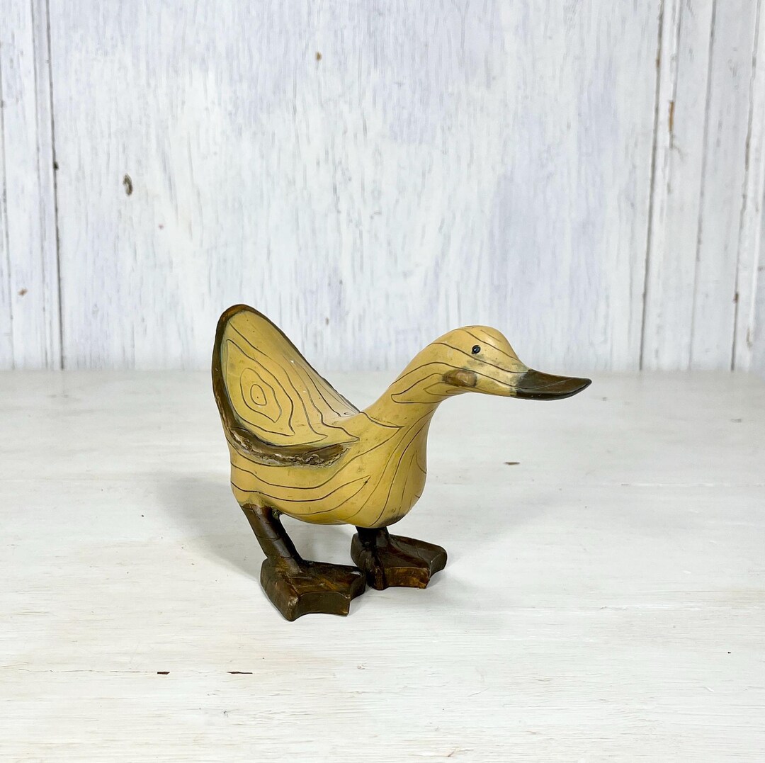 Vintage Wood Duck Statue, Standing Duck Statue, Goose Statue 15" - Etsy