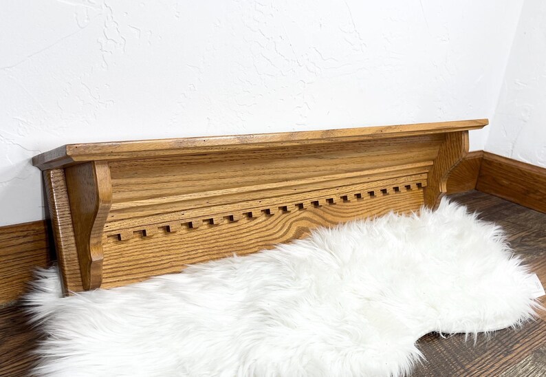 Oak Wall Shelf With Dentil Pattern Molding FC31 - Etsy