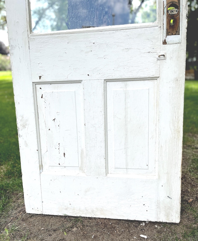 Antique Wood Wavy Glass Exterior Entry Door, Reclaimed, Architectural ...