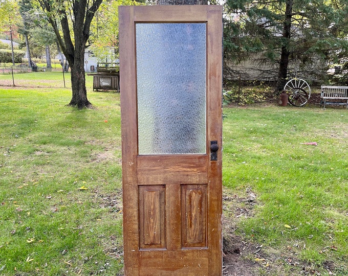 Antique Wood Privacy Glass Door, Reclaimed, Architectural Salvage ...
