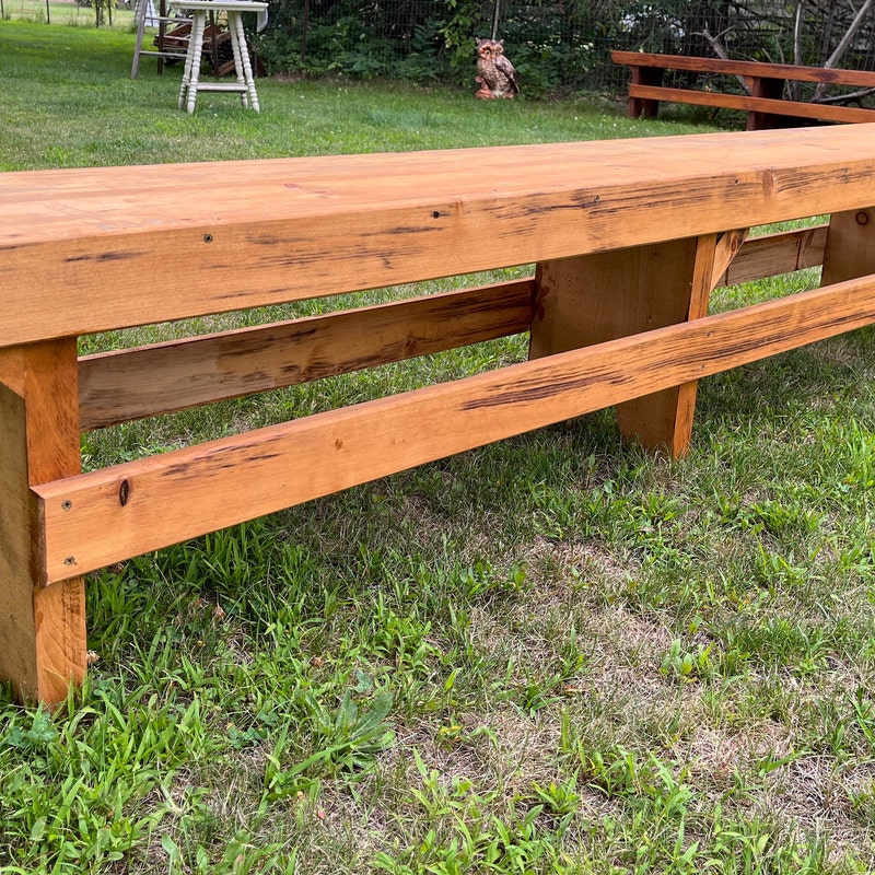 Wood Bench With Back - Etsy