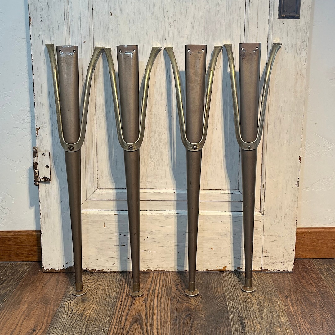 Vintage MCM Metal Chrome Kitchen Table Legs, Set of 4, 9" X 25" EN61 - Etsy