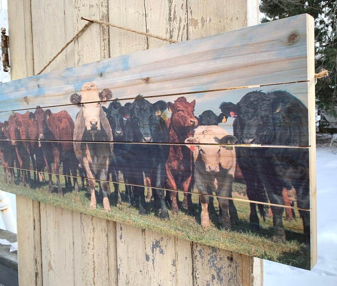 Rustic Cow Herd Pallet Wood Wall Art: Farmhouse Decor - Etsy