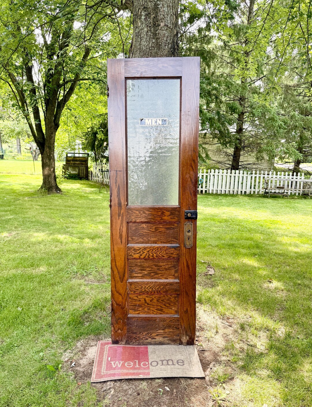 Antique Privacy Glass Oak Interior Panel Door, Bath, Pantry ...