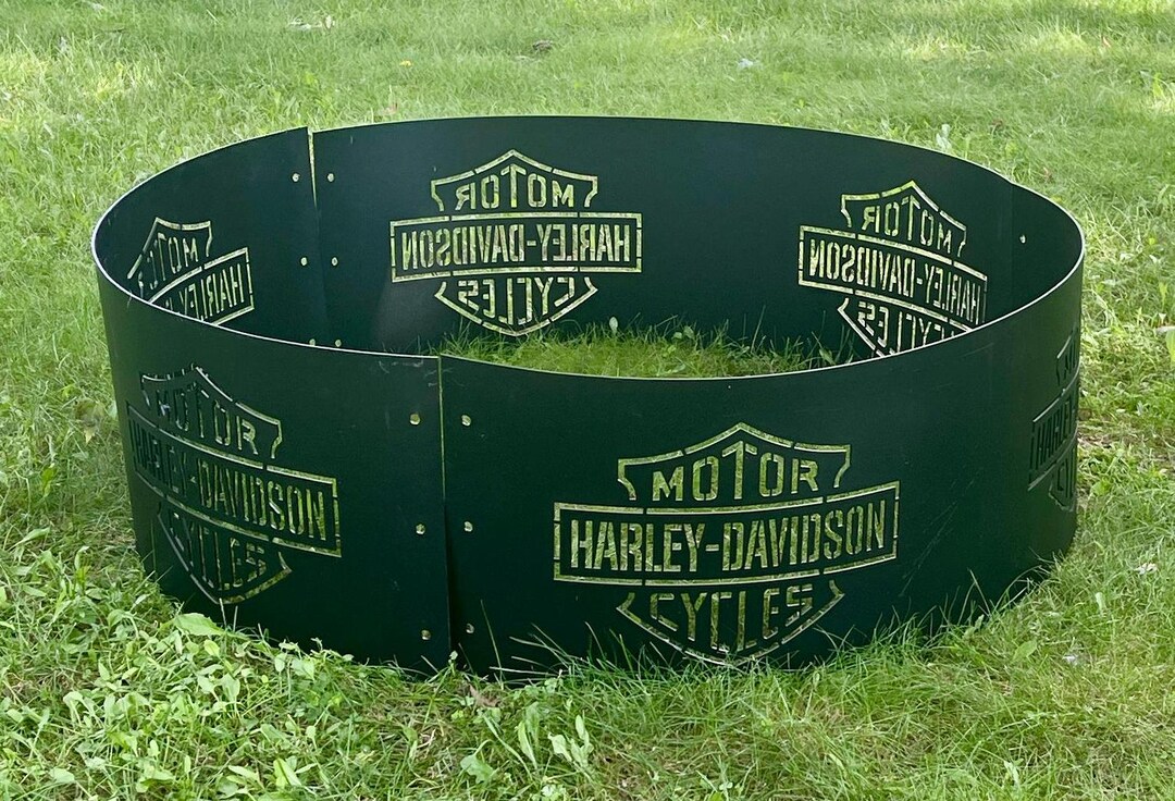 Large 42 Metal Fire Ring, Plasma Cut Metal Harley Davidson Fire Pit ...