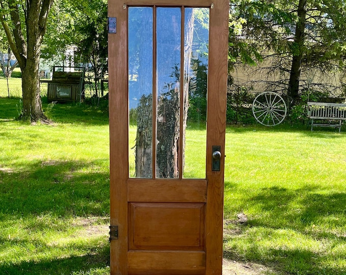 Antique Wood Glass Window Entry Panel Door, Architectural Salvage ...