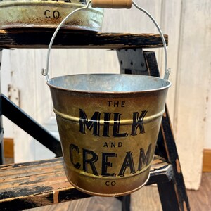 Set Milk and Cream Metal Buckets, Rustic Farmhouse Metal Bucket, Milk ...