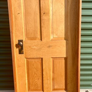 Antique Wood Oak Prehung Four Panel Interior Door, Renovation ...