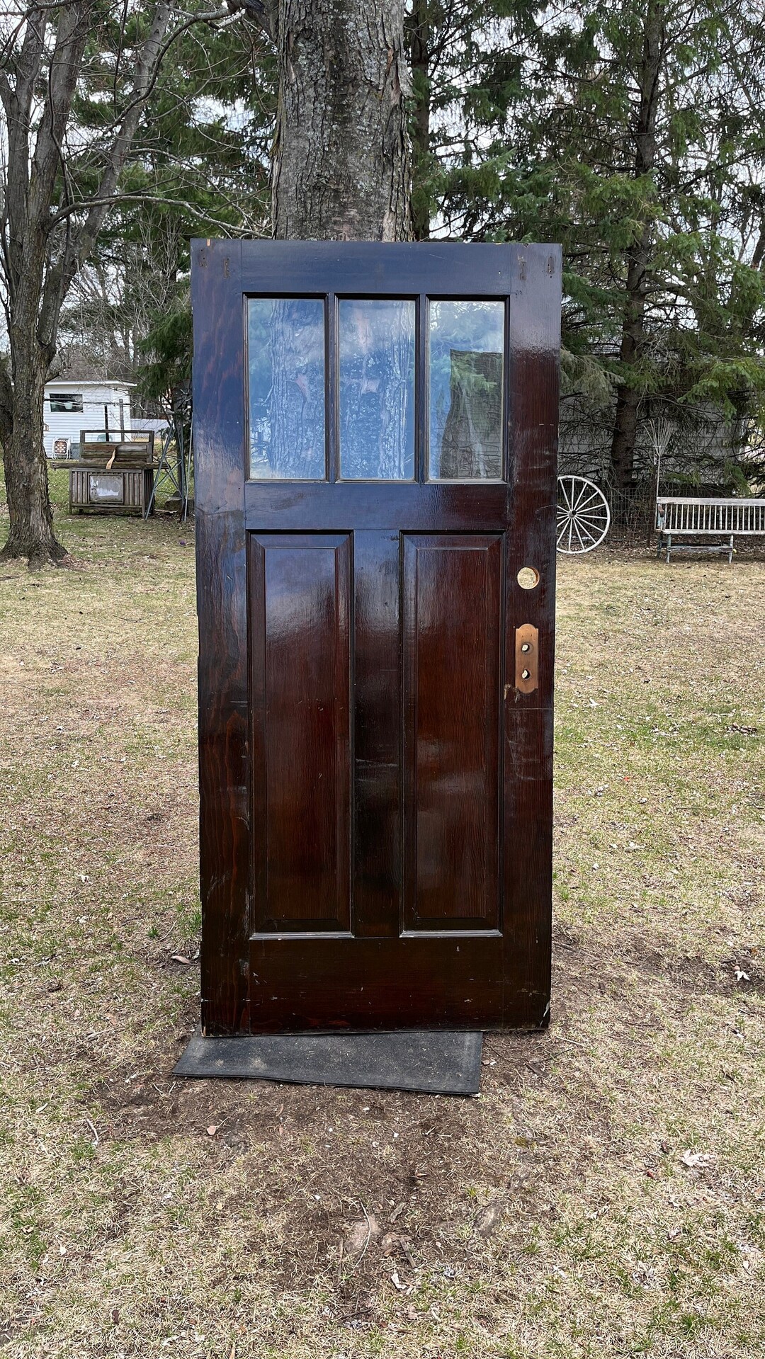 Antique Wood Glass Window Exterior Entry Door, Reclaimed, Architectural Salvage, Restoration ...