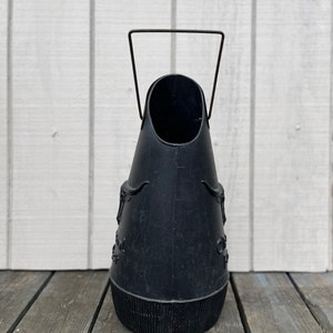 Vintage Charcoal Bucket Longhorn Bull Ranch Decor Hearth Faux Mantle ...