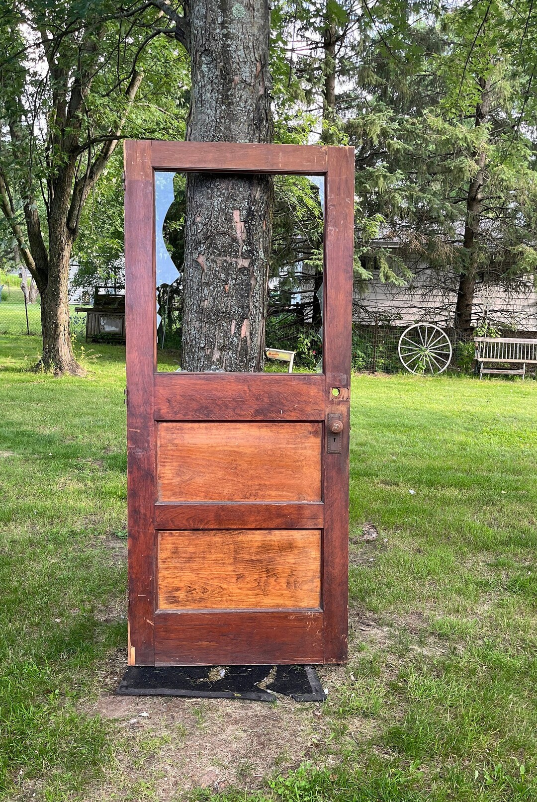 Vintage Rustic Wood N0 Glass Entry Panel Door, Architectural Salvage ...