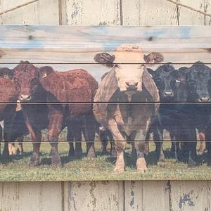 Rustic Cow Herd Pallet Wood Wall Art: Farmhouse Decor - Etsy