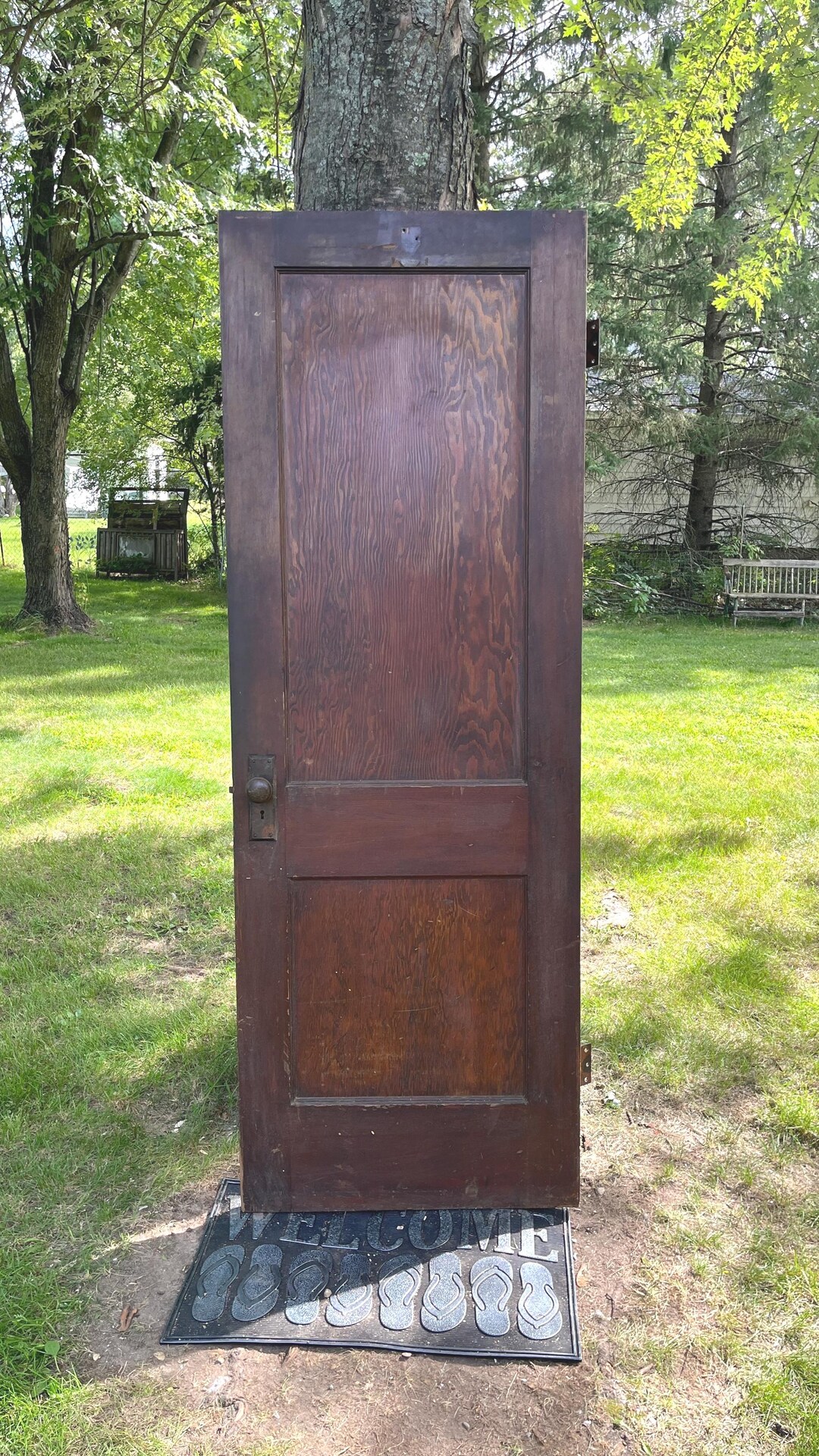 Antique Two Panel Wood Door, Reclaimed, Architectural Salvage, 28" X 79 ...