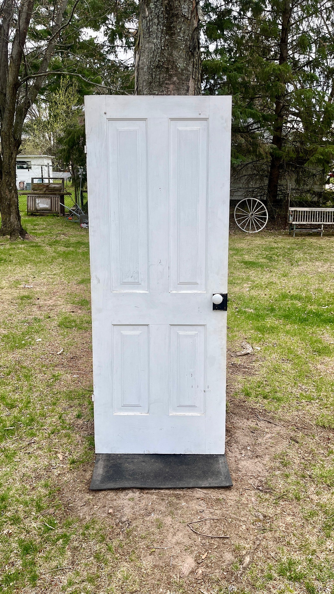 Antique Farmhouse Wood Four Raised Panel Interior Door, Renovation ...
